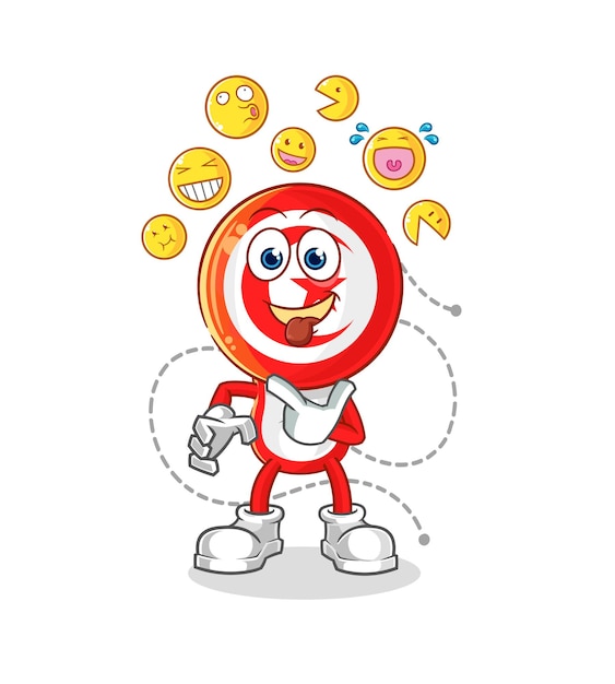 Cheerful Target Character Surrounded by Vibrant Emojis | Jiffy Designs