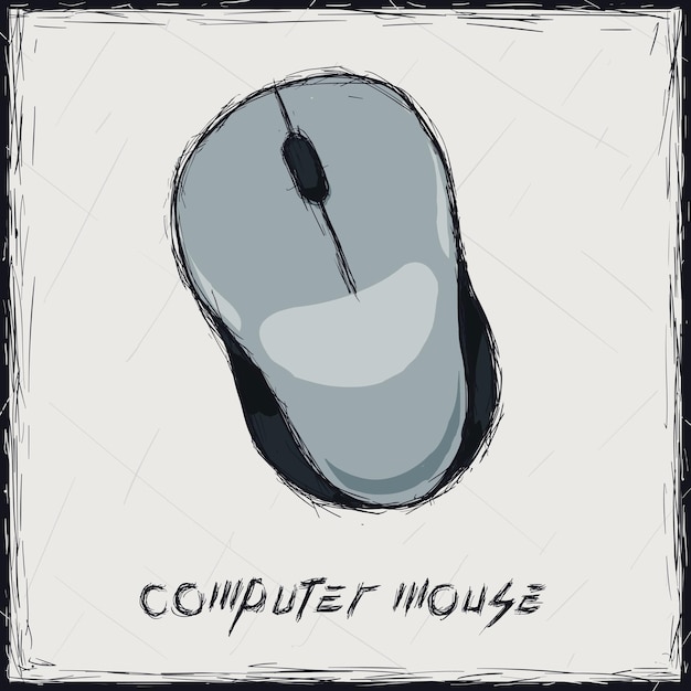 Stylized Sketch of a Sleek Computer Mouse | Jiffy Designs