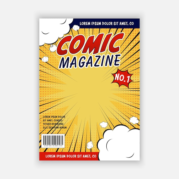 Vintage Comic Book Magazine Cover with Dramatic Rays | Jiffy Designs
