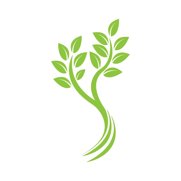 Vibrant Green Leaf Flourish with Flowing Curves | Jiffy Designs