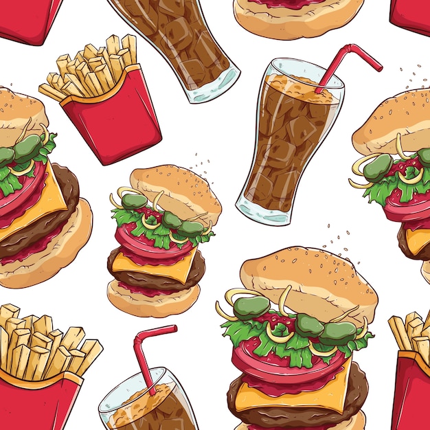 Vibrant Assortment of Iconic Fast Food Items | Jiffy Designs