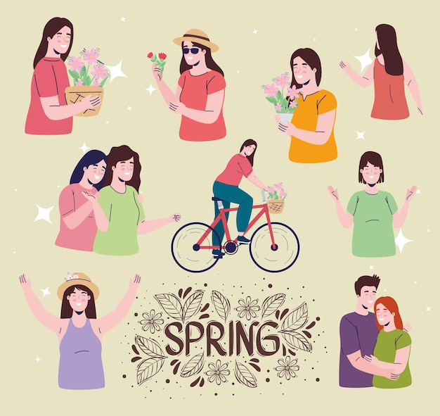 Cheerful Spring Moments with Diverse Illustrated Characters | Jiffy Designs