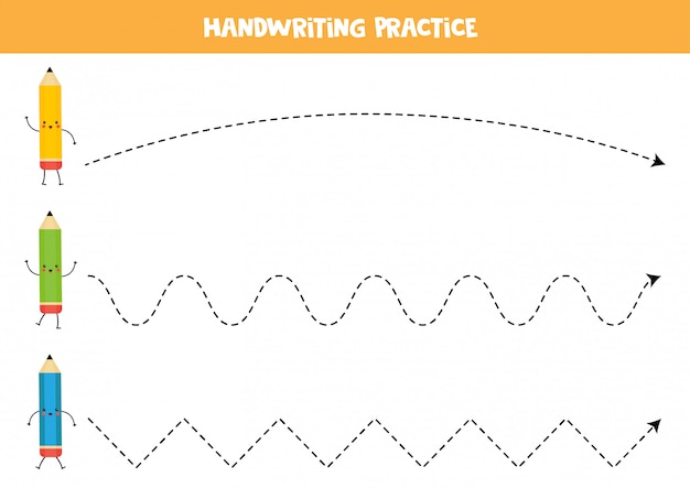 Vibrant Pencil Shapes in Handwriting Practice Exercise | Jiffy Designs