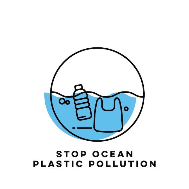 Minimalist Illustration Urging Action Against Ocean Plastic Pollution ...