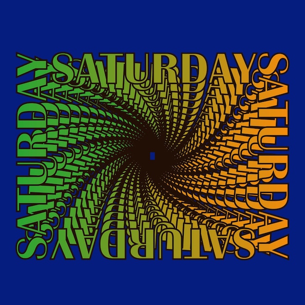 Vibrant Spiral Text Design with Saturday Typography | Jiffy Designs