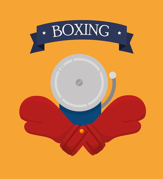 Vibrant Boxing Emblem with Gloves and Bell | Jiffy Designs