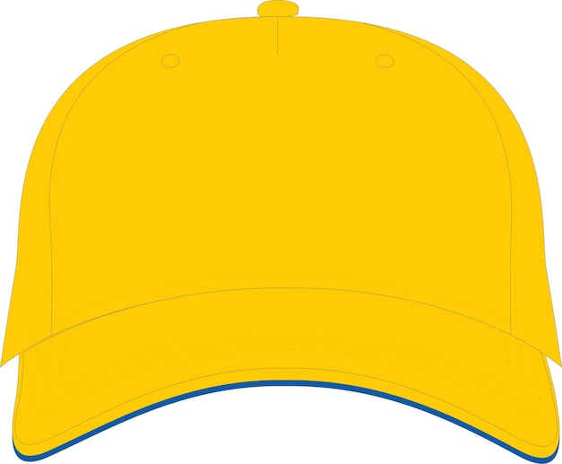 Vibrant Yellow Baseball Cap with Blue Brim | Jiffy Designs