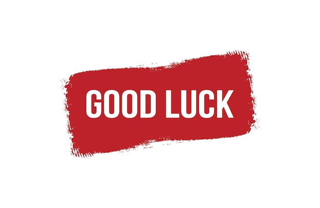 Vibrant Red 'Good Luck' Textured Graphic | Jiffy Designs