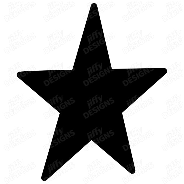 Bold Black Star with Asymmetrical Points and Solid Fill | Jiffy Designs