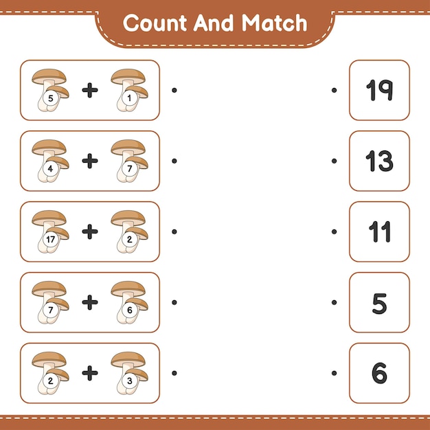 Charming Mushroom Counting and Matching Activity | Jiffy Designs