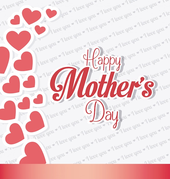 Happy Mother's Day Hearts Illustration with Text Overlay | Jiffy Designs