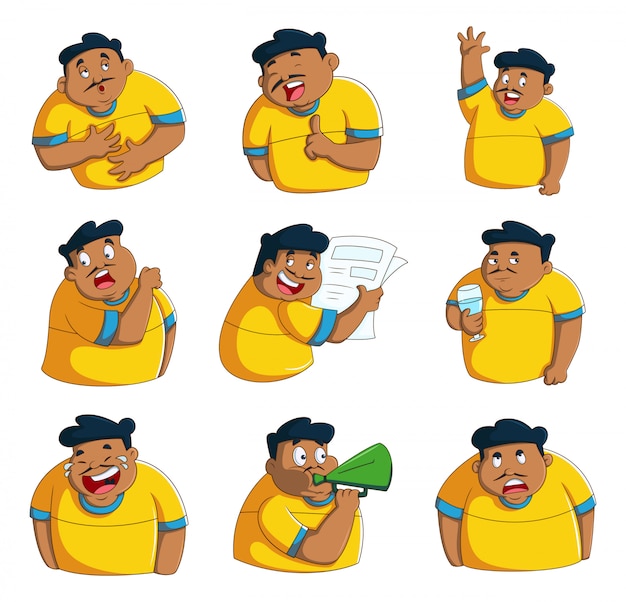 Expressive Animated Character Set in Vibrant Yellow Attire | Jiffy Designs
