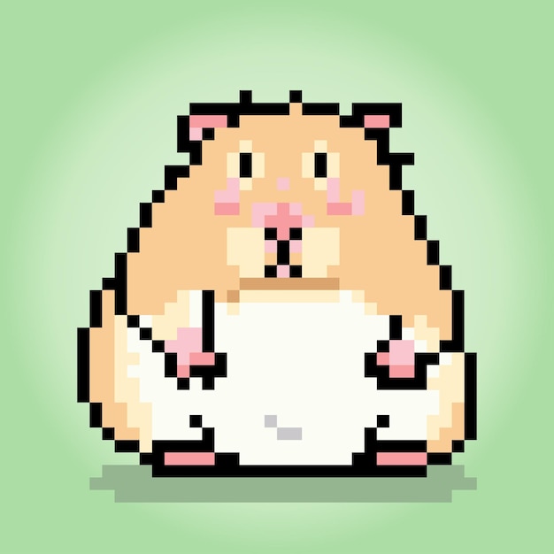 Adorable Pixel Art Hamster on Green Background | Jiffy Designs