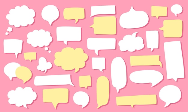 Vibrant Conversation Bubbles Collage on Pastel Pink Background | Jiffy ...