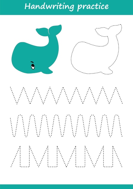 Adorable Whale Handwriting Practice for Young Learners | Jiffy Designs