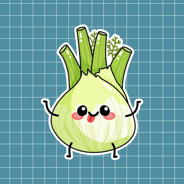 Cheerful Cartoon Leek with Smiling Face and Cute Arms | Jiffy Designs