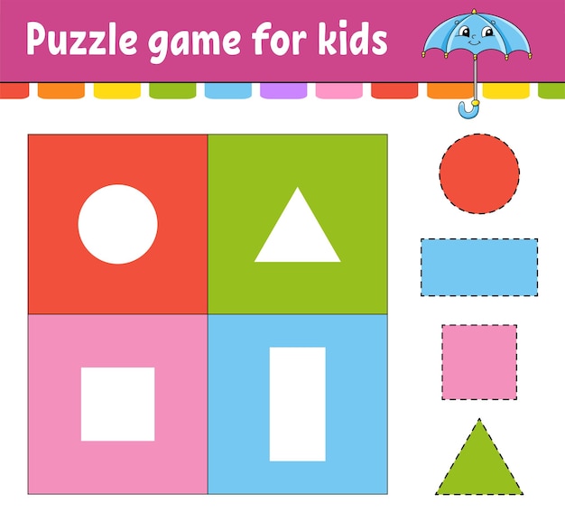 Colorful Geometric Shapes Puzzle Game for Children | Jiffy Designs