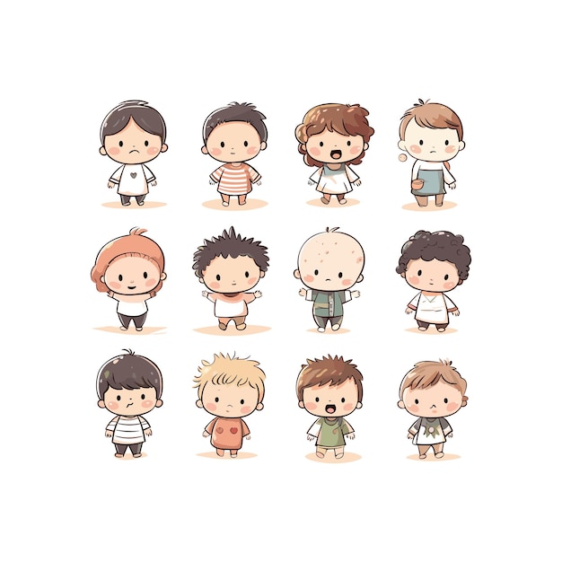 Charming Collection of Diverse Cartoon Character Illustrations | Jiffy ...