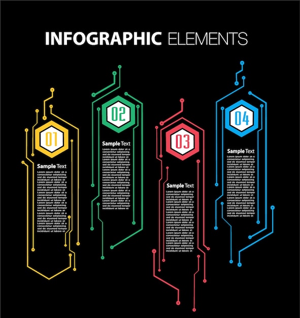 Vibrant Infographic Panels with Abstract Geometric Shapes | Jiffy Designs