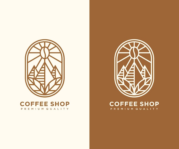 Minimalist Mountain Sunrise Emblem for Cozy Coffee Shop | Jiffy Designs