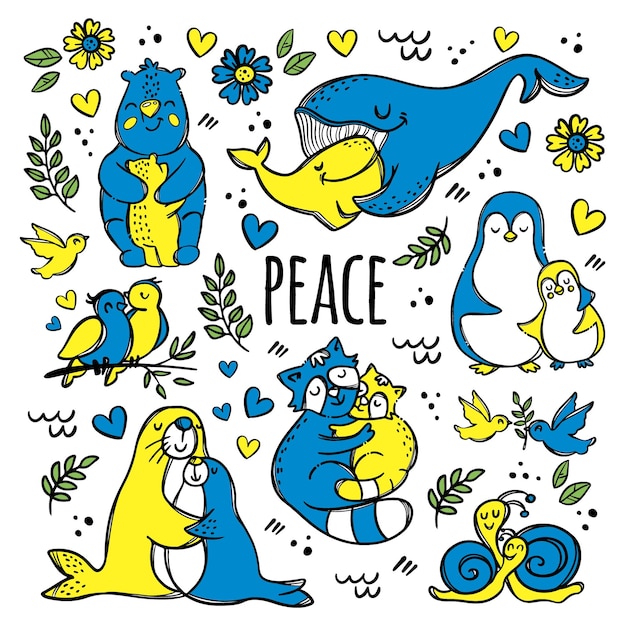 Whimsical Peace-Filled Creatures and Floral Accents | Jiffy Designs