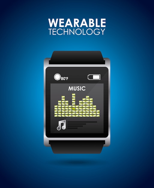 Wearable Music Technology Illustration with Equalizer Display | Jiffy ...
