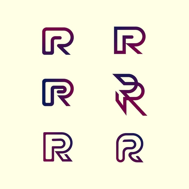 Stylized Letter R Designs in Burgundy and Navy | Jiffy Designs
