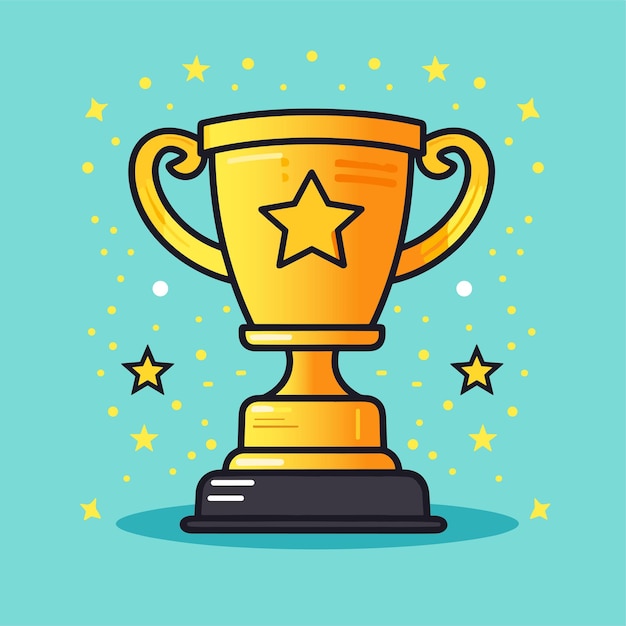 Shining Trophy Cup with Vibrant Star Accents | Jiffy Designs