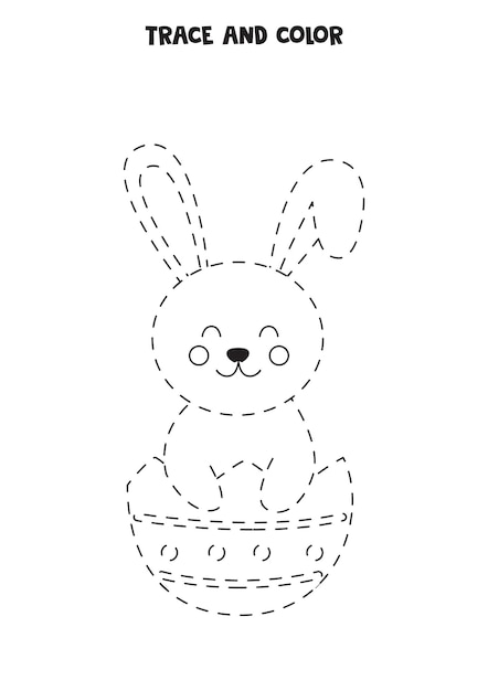 Cute Bunny Rabbit Tracing and Coloring Template | Jiffy Designs