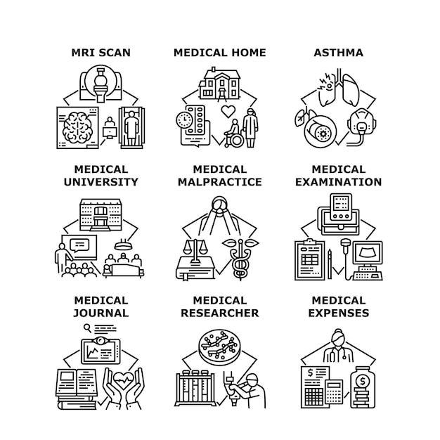 Comprehensive Medical Icons Depicting Various Healthcare Elements ...