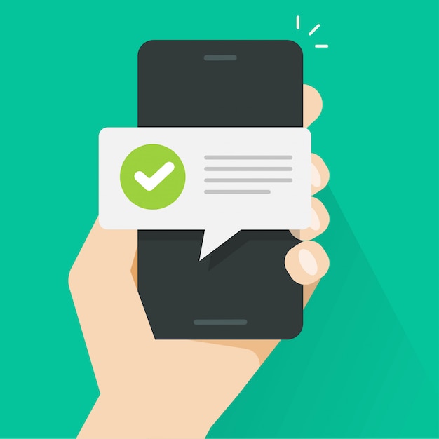 Smartphone Displaying Approved Notification with Green Checkmark ...