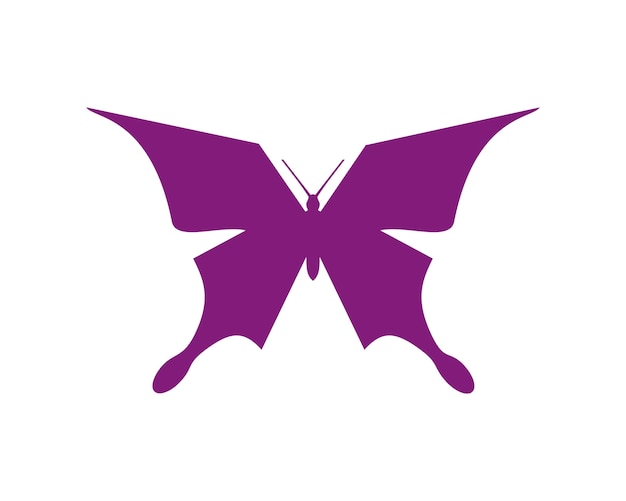 Stylized Purple Butterfly Icon with Angular Wings and Symmetry | Jiffy ...
