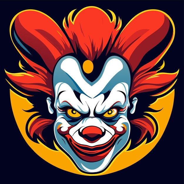 Fearsome Clown Face with Fiery Red Hair | Jiffy Designs