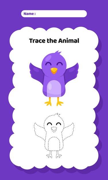 Adorable Violet Chick Tracing Activity for Young Learners | Jiffy Designs
