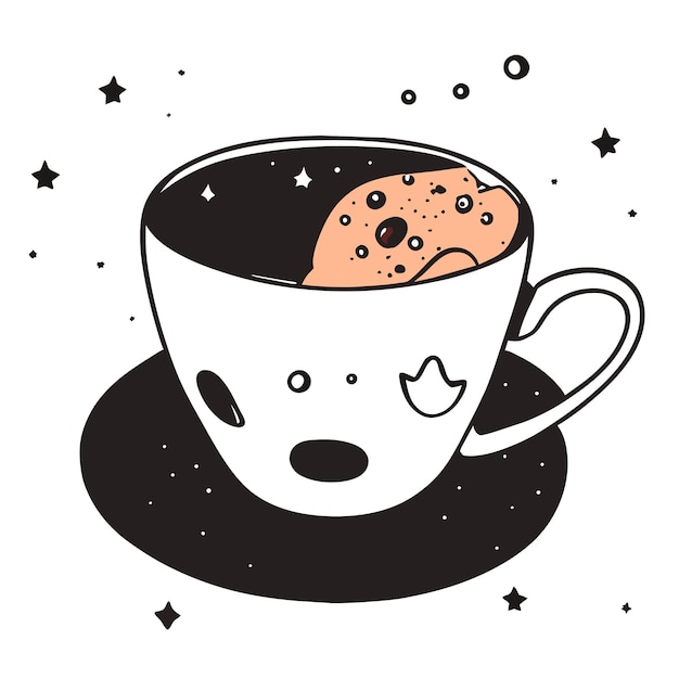 Whimsical Cosmic Coffee Cup in the Night Sky | Jiffy Designs