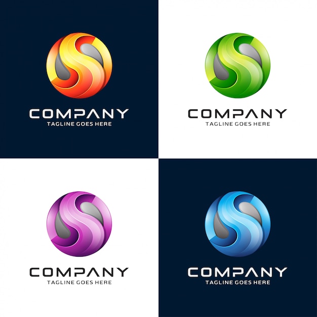 Vibrant Swirling Sphere Logos in Diverse Color Schemes | Jiffy Designs