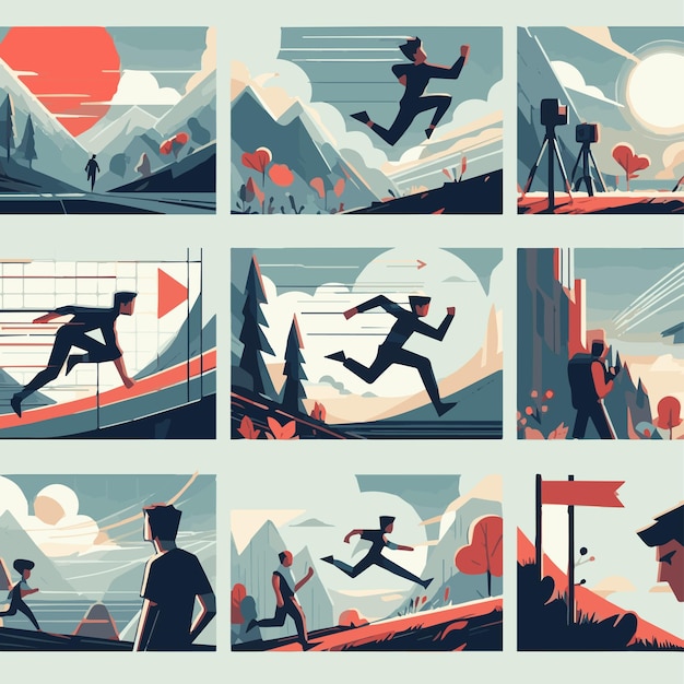 Diverse Collection of Vibrant Adventure Illustrations | Jiffy Designs