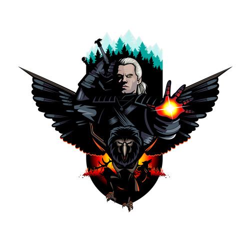 The Witcher And The Monsters Alternate Version Editable Vector ...