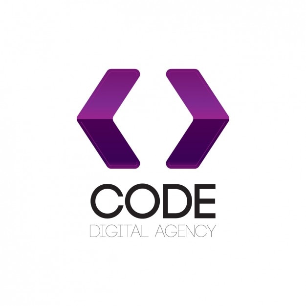 Sleek Purple Code Logo with Digital Agency Tagline | Jiffy Designs