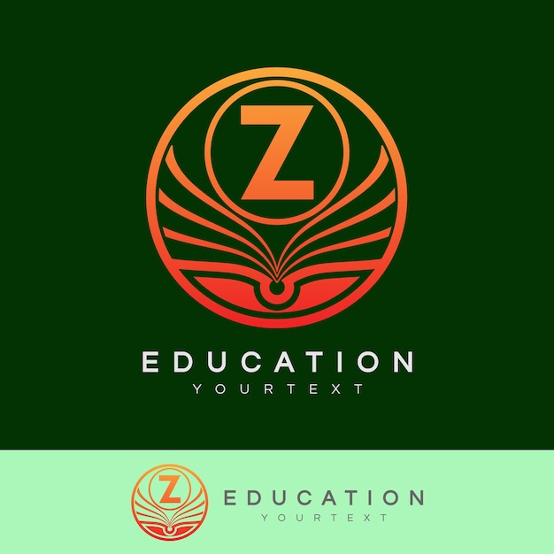Stylized Z Letter Logo with Wing and Education Wordmark | Jiffy Designs