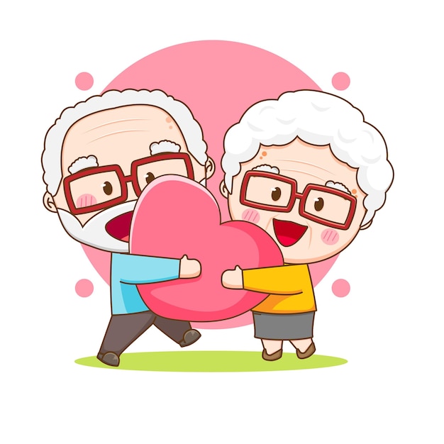 Adorable Grandparents Embrace with Heart | Jiffy Designs