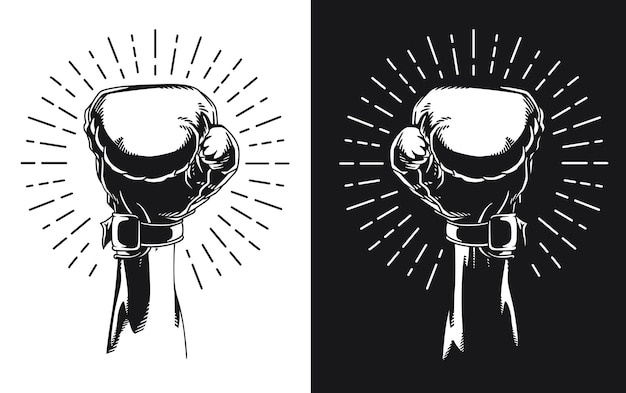 Powerful Fist Silhouette with Radiant Sunburst Design | Jiffy Designs