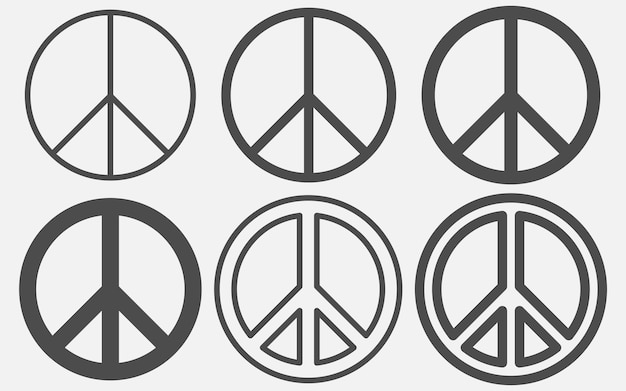 Iconic Peace Symbol Variations in Minimalist Monochrome Design | Jiffy ...