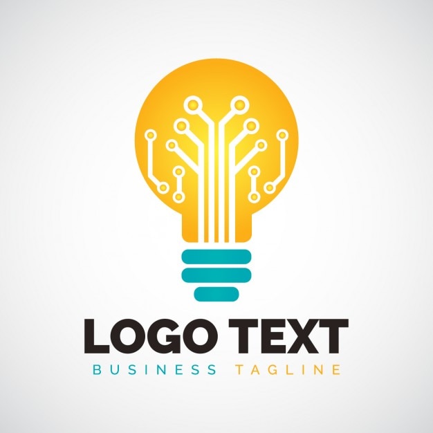 Circuit Board Light Bulb Logo with Tagline | Jiffy Designs