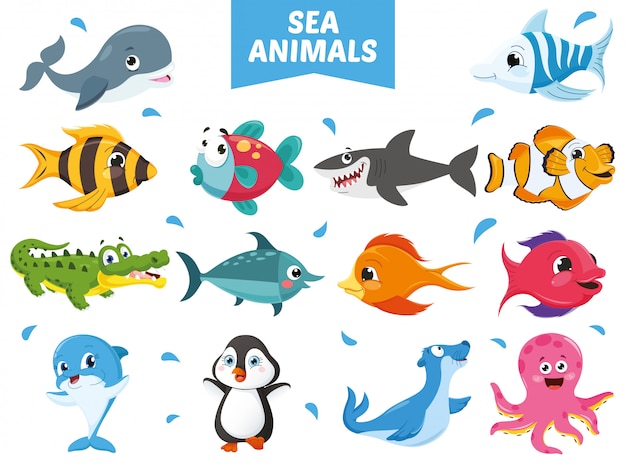 Vibrant Sea Animals Collection with Diverse Aquatic Creatures | Jiffy ...