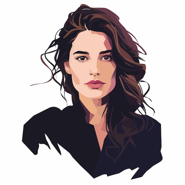Captivating Portrait of a Mysterious Woman with Flowing Hair | Jiffy ...
