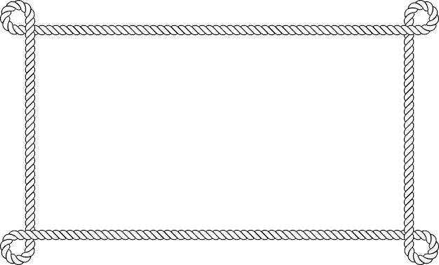 Nautical Rope Frame with Knotted Corners and Blank Center | Jiffy Designs