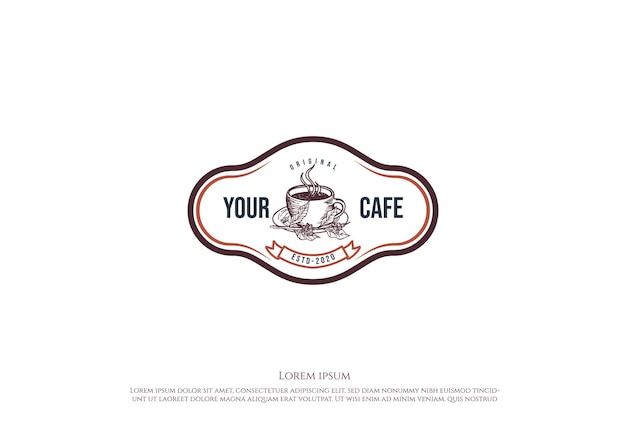 Charming Retro Cafe Logo with Steaming Coffee Cup | Jiffy Designs