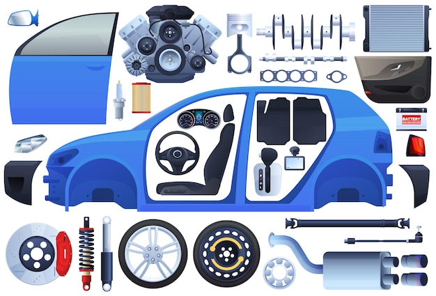 Automotive Parts and Car Interior Design Components Collection | Jiffy ...
