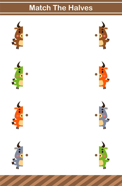 Colorful Animal Halves Match Game Collection | Jiffy Designs